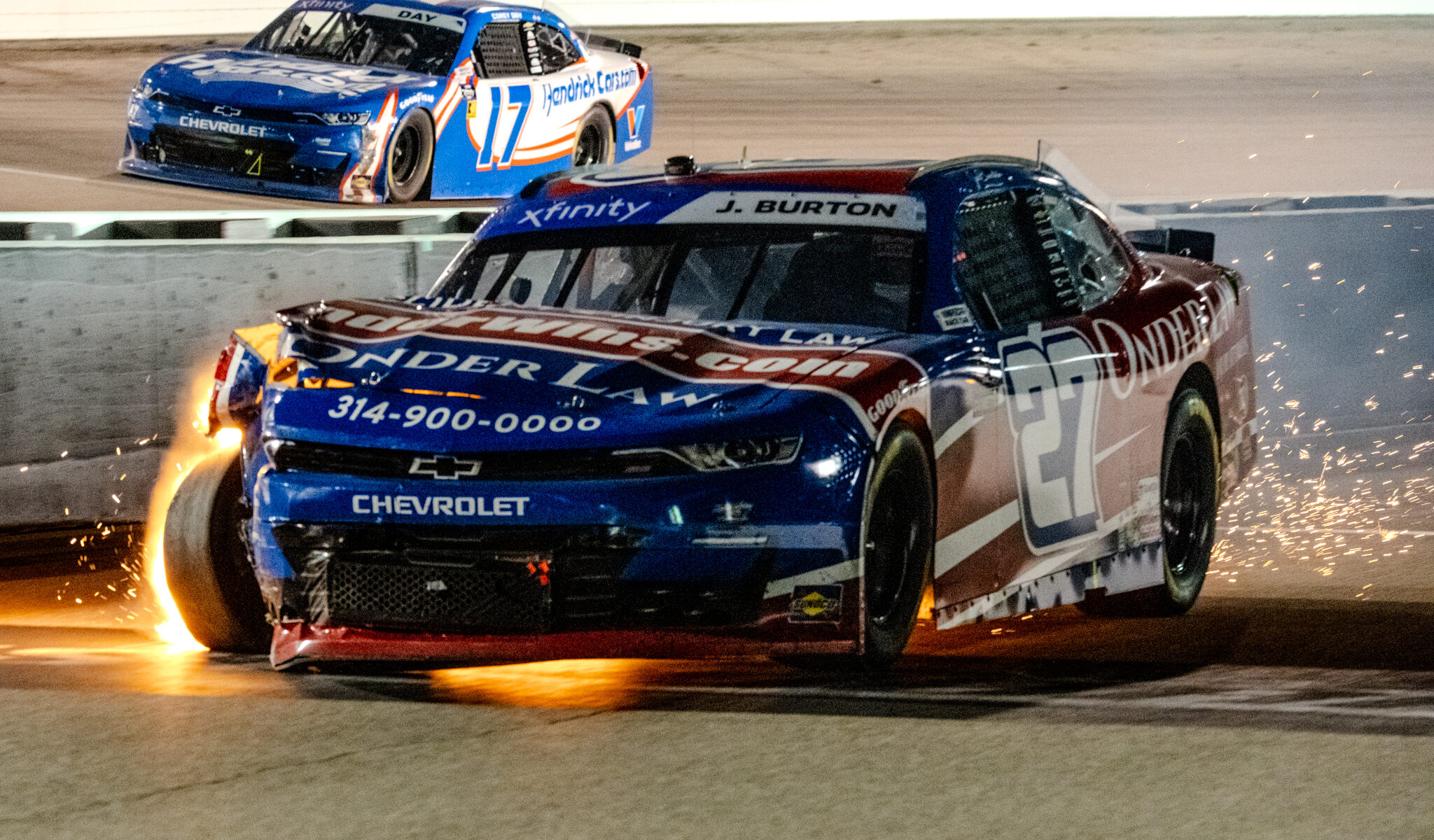 Rough Hit Ends Jeb Burton’s Playoff Hopes At World Wide Technology ...